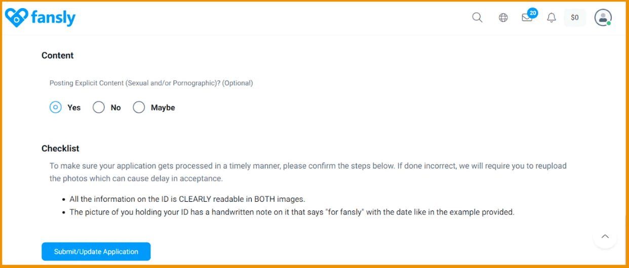 Become Fansly Creator: earning by selling photos and videos 18+