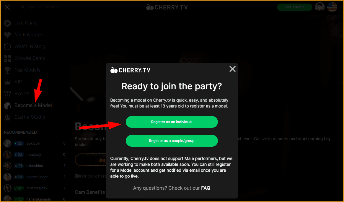 Cherry.tv — Live Sex Cams Review: Become a Model Sign Up in 2023 step by step